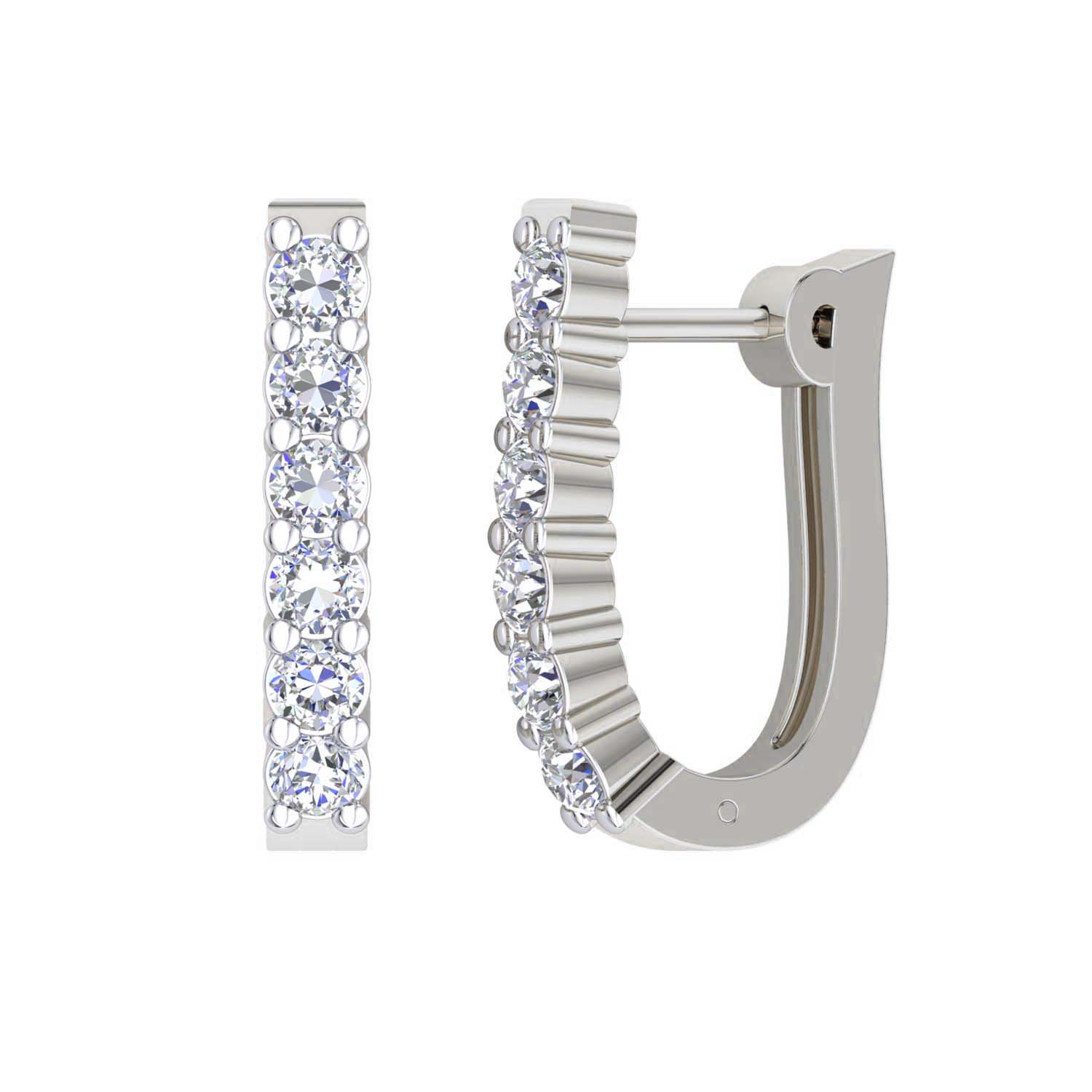 9k WG U Shape Diamond Huggies, 12D=0.30ct – Searay Pty Ltd
